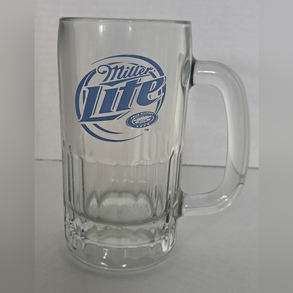 Miller Lite | Dining | Miller Lite Heavy Clear Glass Beer Mug | Poshmark